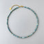 Choker en pierre naturelle d'apatite bleu, perles fines, chaine doré 1