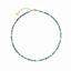 Choker en pierre naturelle d'apatite bleu, perles fines, chaine doré 1
