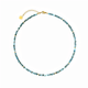 Choker en pierre naturelle d'apatite bleu, perles fines, chaine doré 1