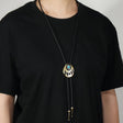 Collier bolo tie cowboy mixte, motif patte d'ours, style western, cord